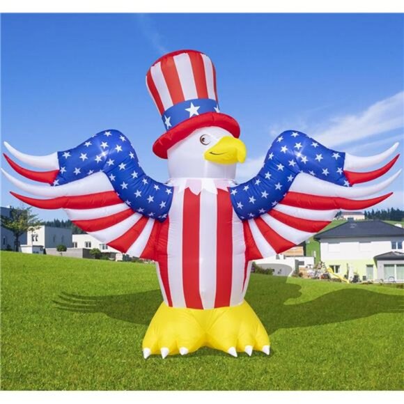 Holiday | 7 Ft 4th Of July Inflatable American Flying Bald Eagle Decor ...